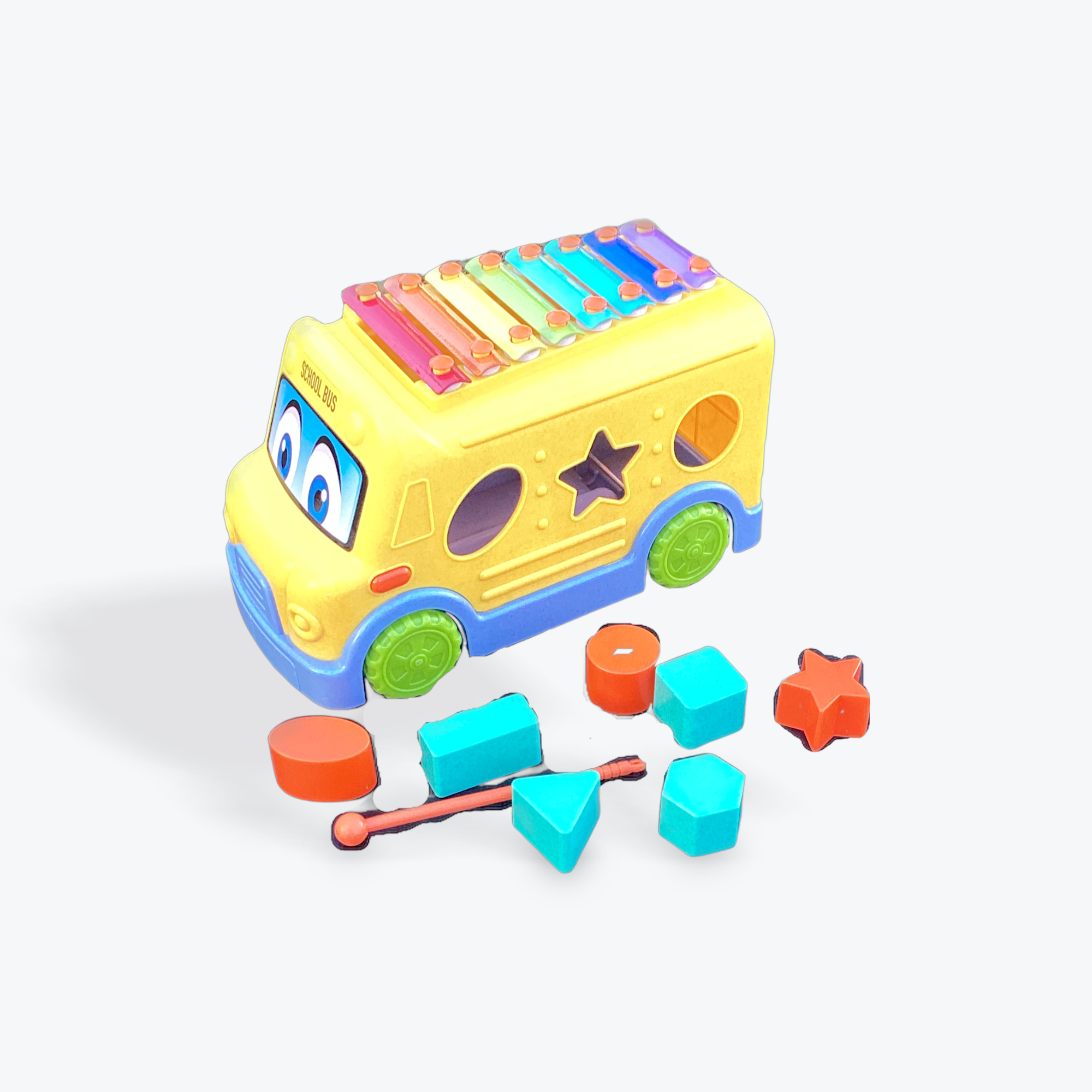 Boley Roo Crew - Xylophone School Bus Sorter | Merry Go Round Toys